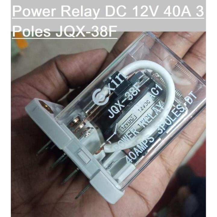 JQX-38F Power Relay DC 12V 40A 11 Pin 3 Poles Relay 12V Voltage Relay ...