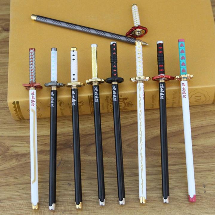 Samurai Katana Sign Pen Demon Slayer Mini Metal Model Decorations ...