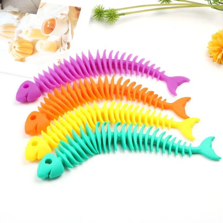 Novelty Fish Bone Fish Bone Fidget Toys Stretch Slow Rising Silicone ...
