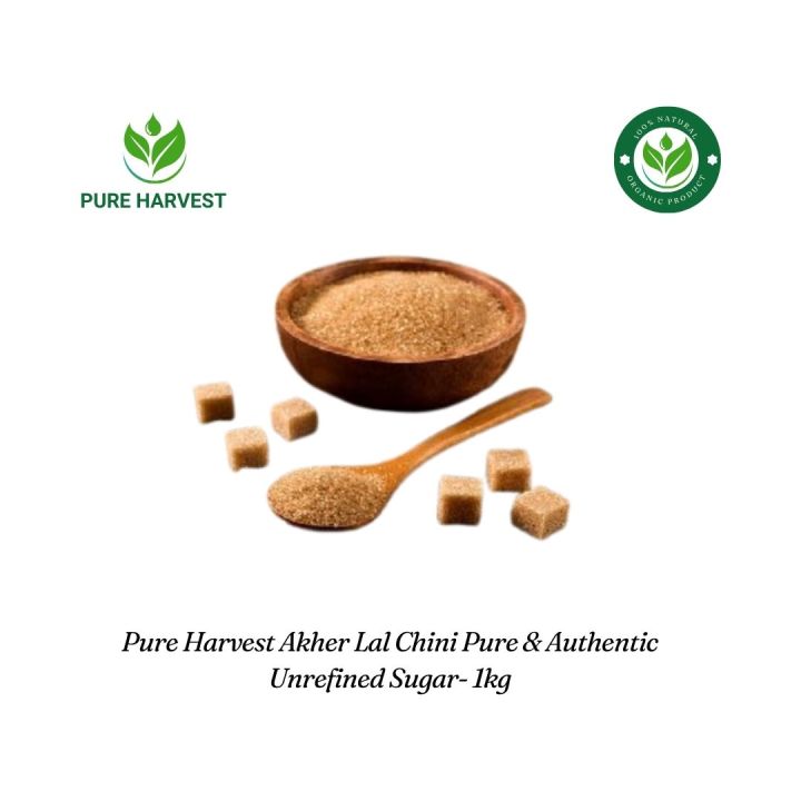 Pure Harvest Akher Lal Chini Pure & Authentic Unrefined Sugar- 1kg ...