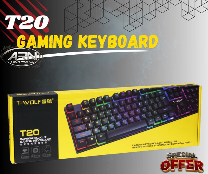 Gaming Keyboard [ T - Wolf T20 Gaming Keyboard ] Free Otg | Daraz.com.bd