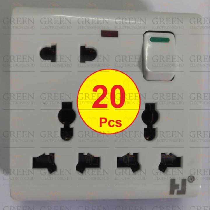 20 pcs Universal Power Switch 3Pin 2Pin Combine Socket AC 250V 16A 8 ...
