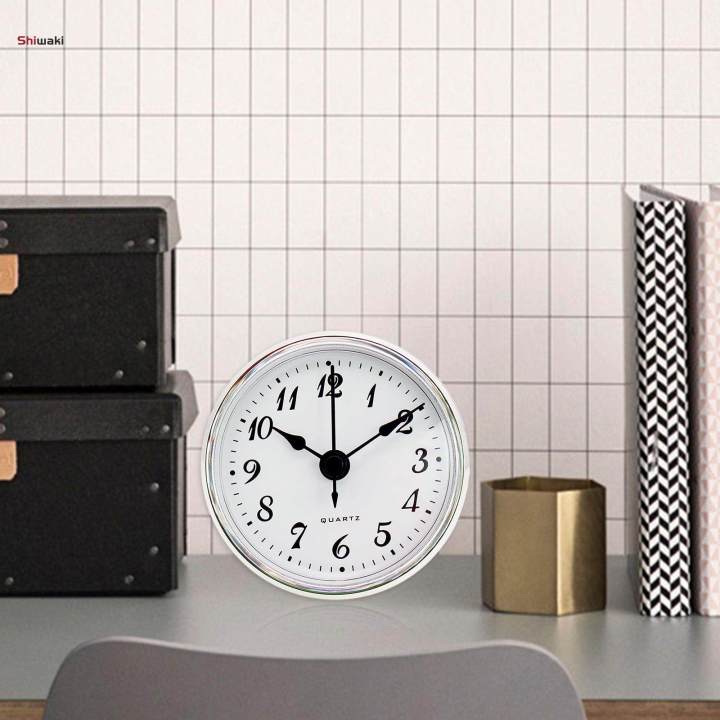 Mini Clock Insert Round Clock Fit-up Simple Design Rubber Front with ...