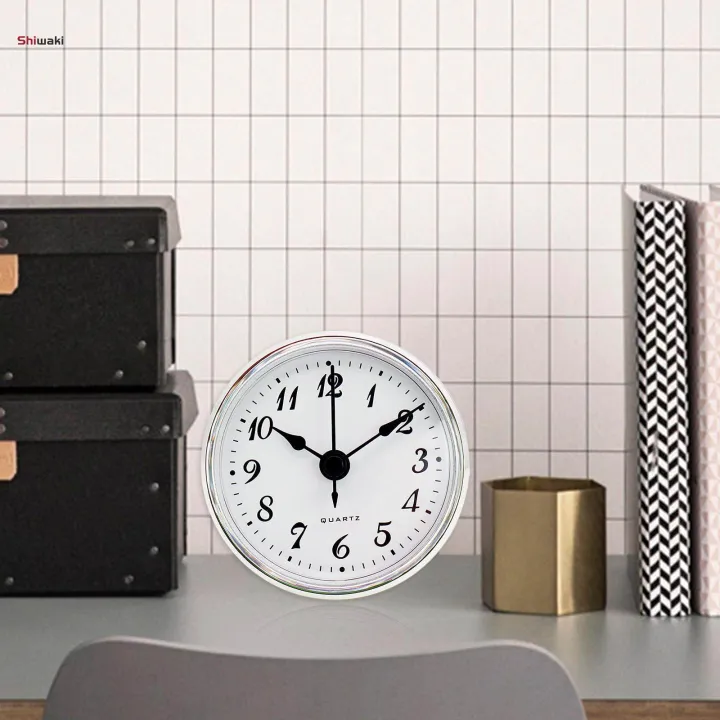 Mini Clock Insert Round Clock Fit-up Simple Design Rubber Front with ...