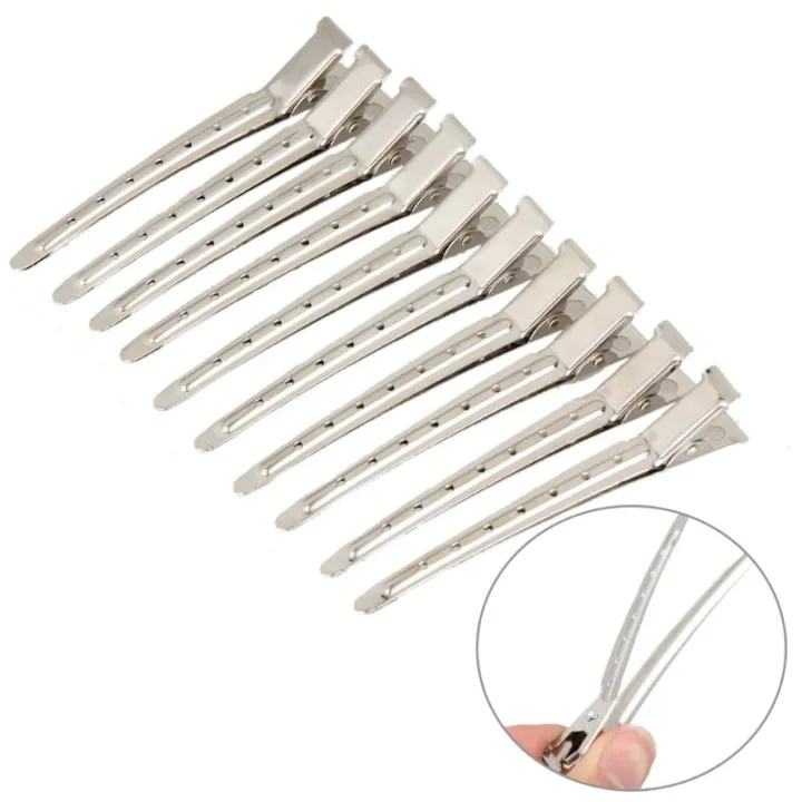 10pcs Hair Care Clips Stainless Steel Hairdressing Sectioning Clips ...