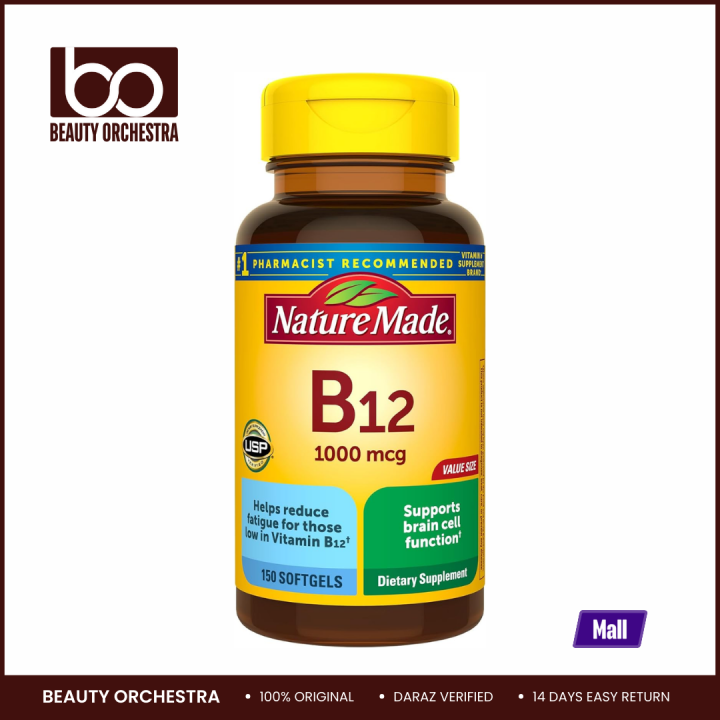 Nature Made Vitamin B12 1000 mcg Supplement - 150 Softgels | Daraz.com.bd