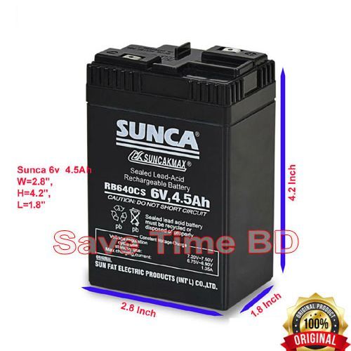 Sunca 6v.4.5Ah Sunnca Rechargeable Battery Fan Ride On Power Car Chan ...