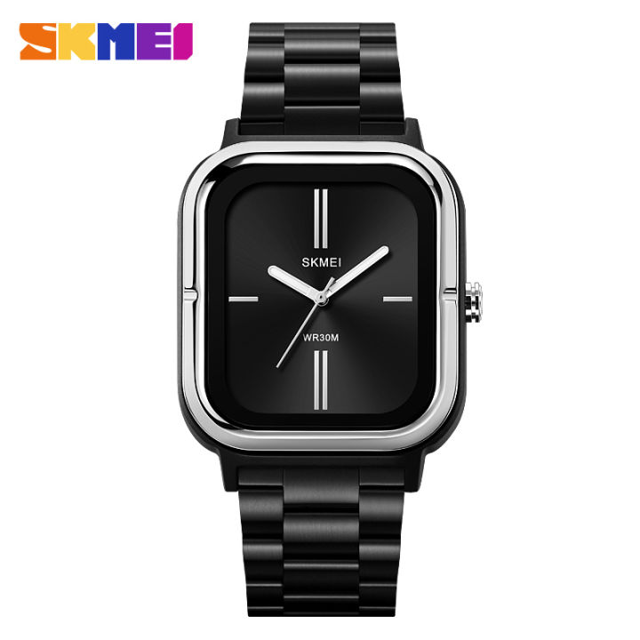SKMEI Watch for Men Luxury Square Quartz Stainless Steel Waterproof ...