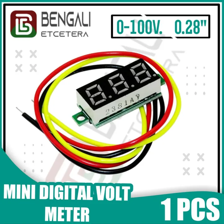 0.28 Inch 0 V-100V Mini Digital Voltmeter Voltage Tester Meter | Daraz ...