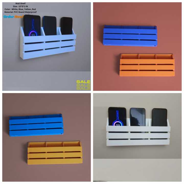Wall Mounted Phone Charging Holder. 3 Pocket Wall Decorative Phone ...