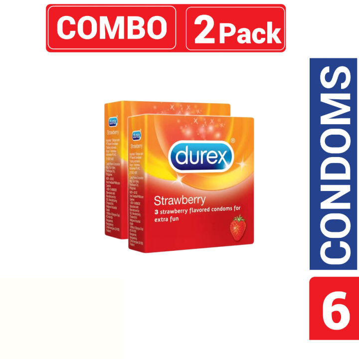 Durex | Strawberry Condom | 3x2=6pcs | Daraz.com.bd