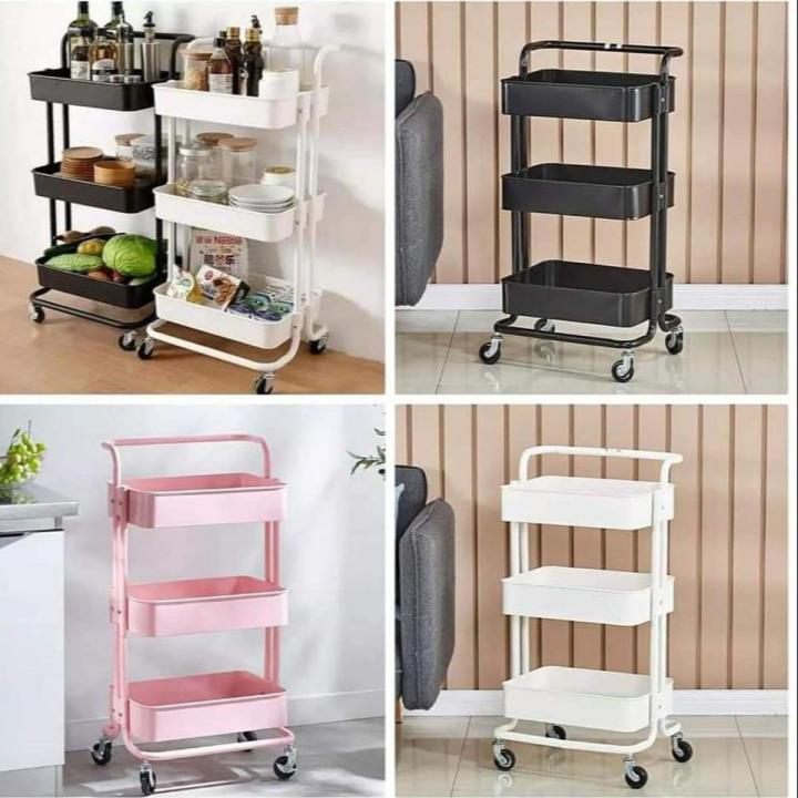 Trolley 3 Tier Multi-function Trolley Storage Trolley - 3 Tier Plastic ...