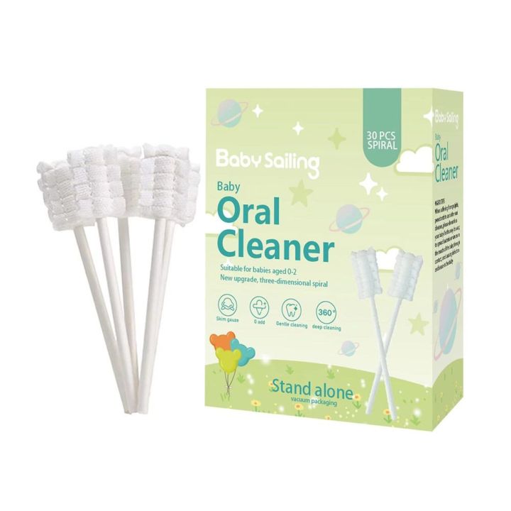 30pcs Coating Gauze Baby Oral Cleaner New Newborn Disposable Tongue ...