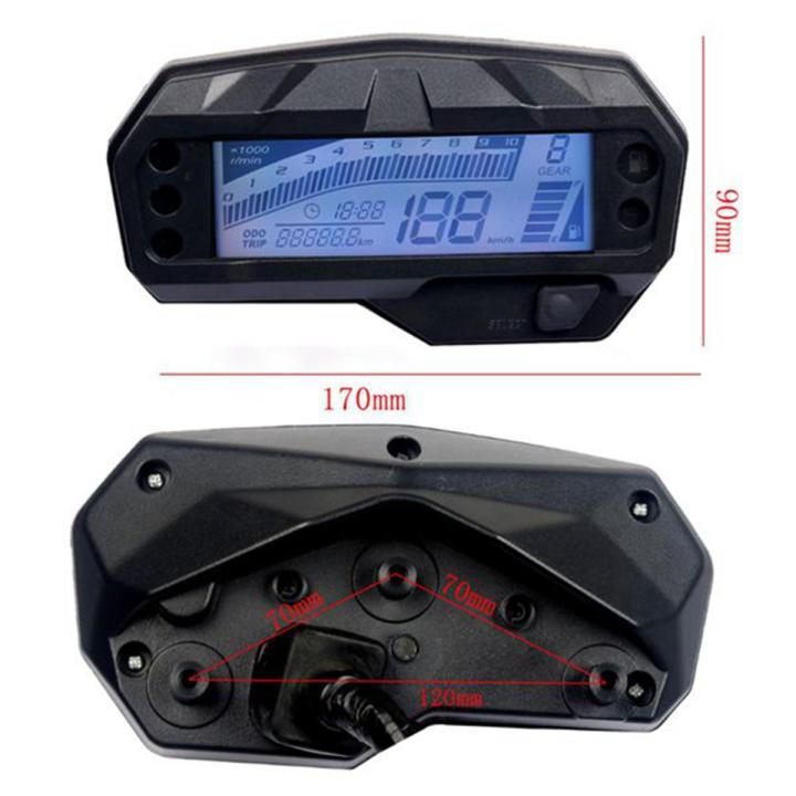 Universal Motorcycle Lcd Digital Meter Speedometer Odometer Tachometer ...