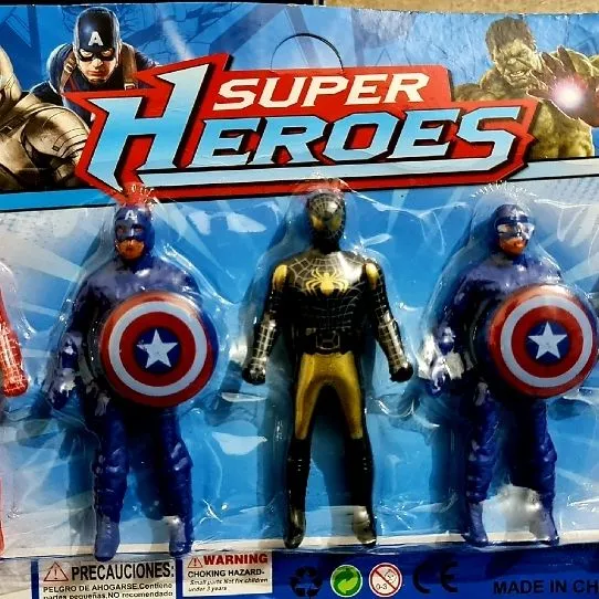 Avengers 4 Super Hero Toy Set iron man hulk Spider-Man thanos captain ...