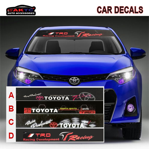 TOYOTA Car Universal Windshield reflective sticker Sport Windshield ...