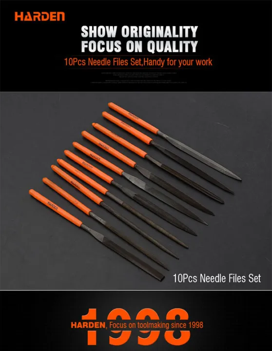 HARDEN 10Pcs Needle Files Set ( 4x160mm ) Professional 610622 | Daraz ...