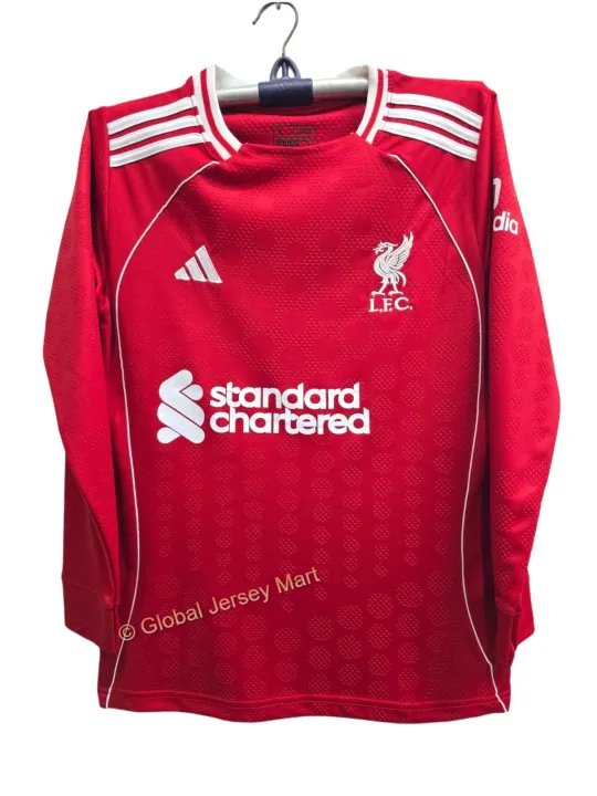 Liverpool Red Home Jersey 2024/25 – Standard Chartered – Long Sleeve ...
