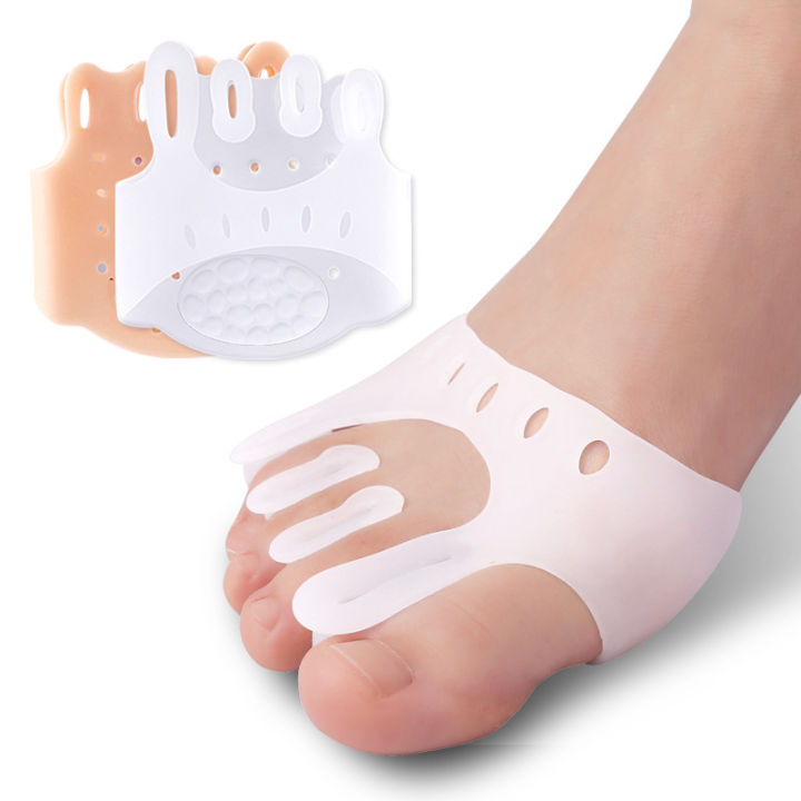2pieces=1pair Gel Forefoot Pad Foot Care Silicone Metatarsal Cushion Toe Splitter Separator ...