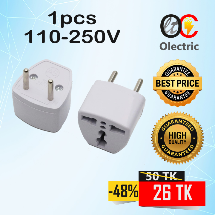 3 Pin To 2 Pin Plug Converter Adapter- AC Plug Converter 3 Pin To 2 Pin ...