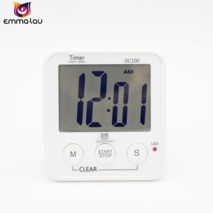 Digital Timer DC100 Professional LCD Clock Alarm Count-Up Count-Down ...