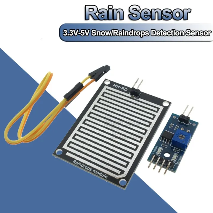DC 3.3V-5V Snow/Raindrops Detection Sensor Module Dual Double sided Rain Weather Module Humidity ...