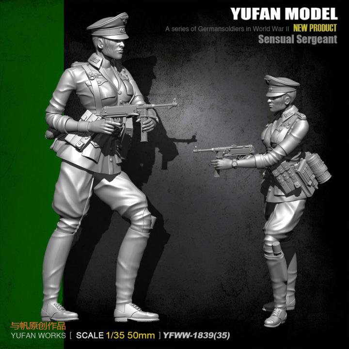 【happy one】Yufan Resin Kits Soldier Model Women Officers Self-assembled ...