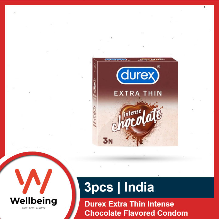 Durex Extra Thin Intense Chocolate Flavored Condom for Men | Single Pack - 3x1=3pcs | India ...