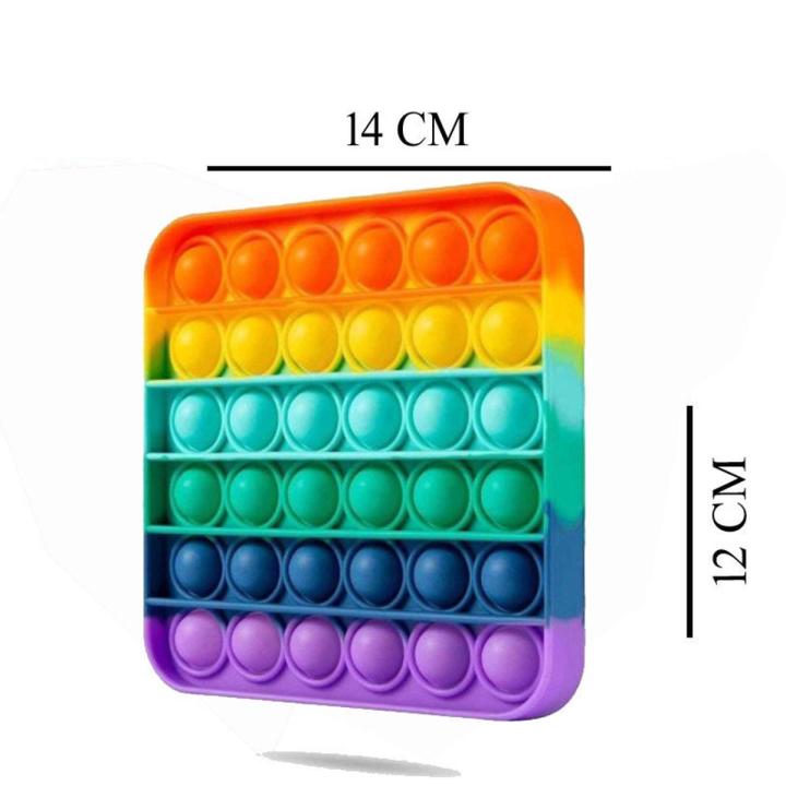 Rainbow Square Shape Pop-IT Toy (Size-11x11x1cm) | Daraz.com.bd