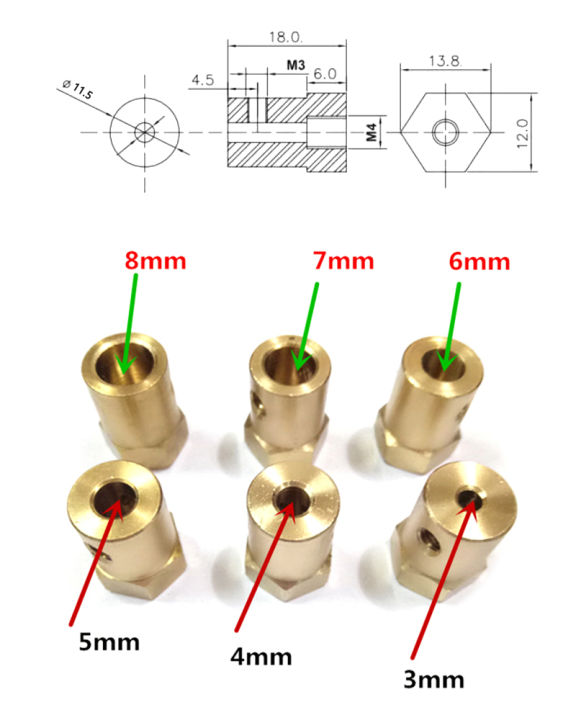 【Innovative】 1-10pcs 3 4 5 6 7 8mm Hexagonal Shaft Coupling Motor ...