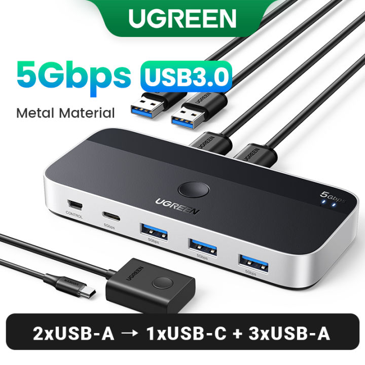 UGREEN USB 3.0 Switch 2 Computers Sharing USB C and A Devices, 4 Port ...