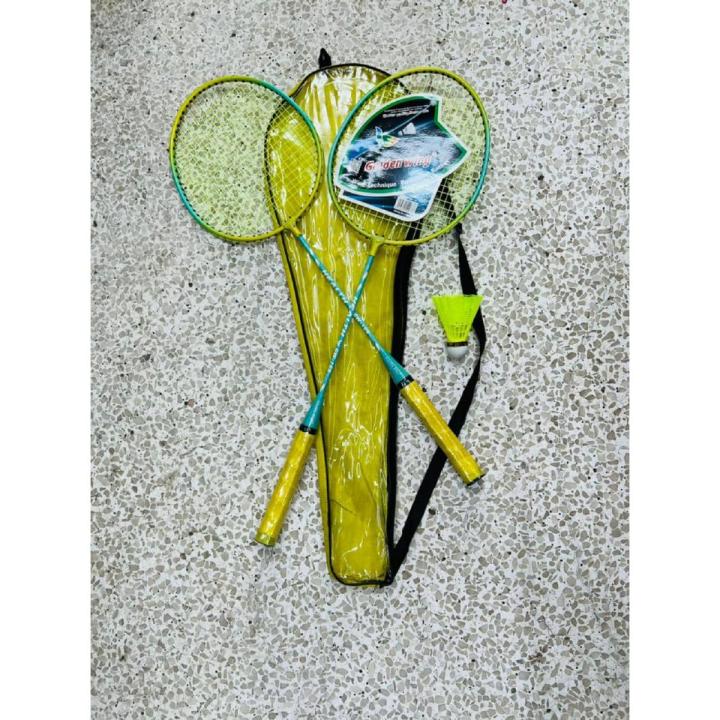 GOLDEN WING BADMINTON RACKET 2 PCS ,,WITH COCK, VERY CHEAP PRICE ...