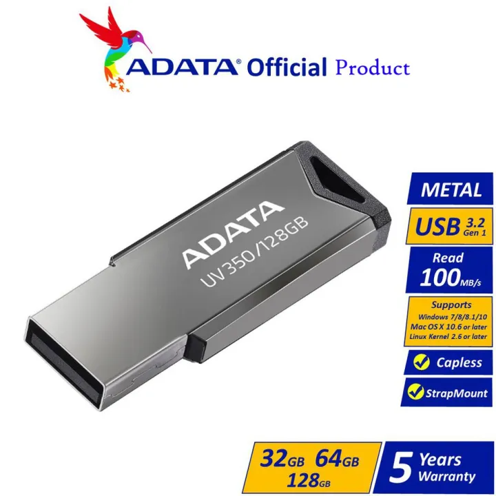ADATA PENDRIVE 128GB METAL BODY USB 3.2 -UV350 | Daraz.com.bd