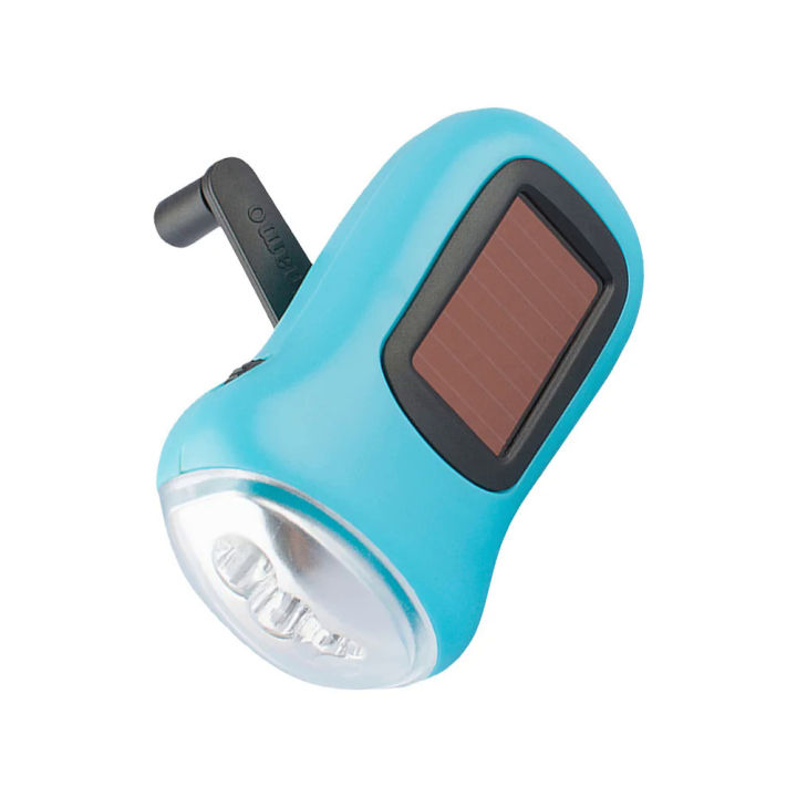 Flashlight Household Solar Hand Crank LED Power Chargeable Powered ...