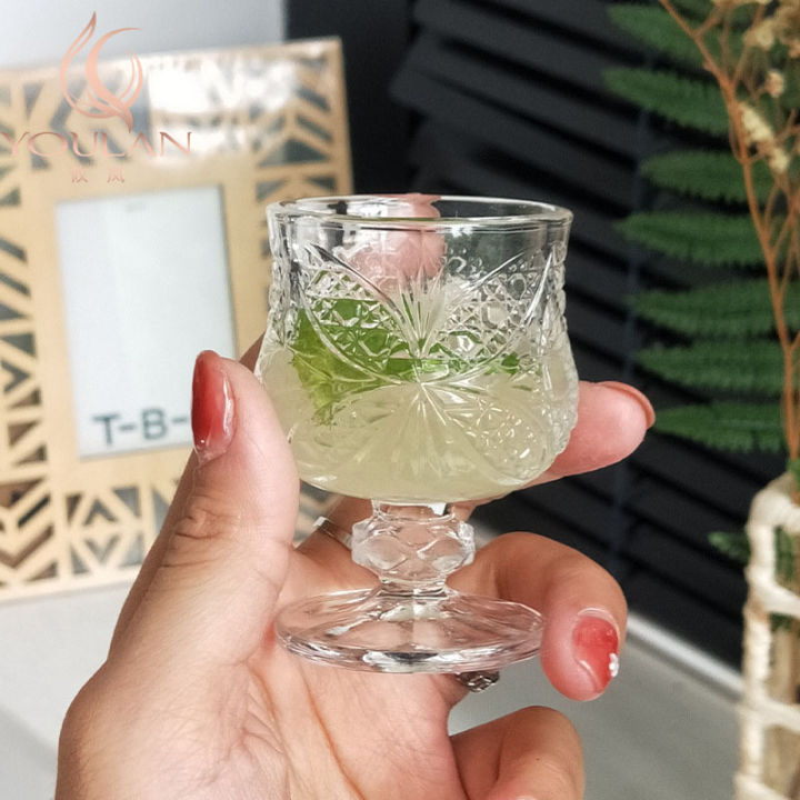 45ml Luxury Drinking Glassware Handmade Transparent Small Glass Goblet ...