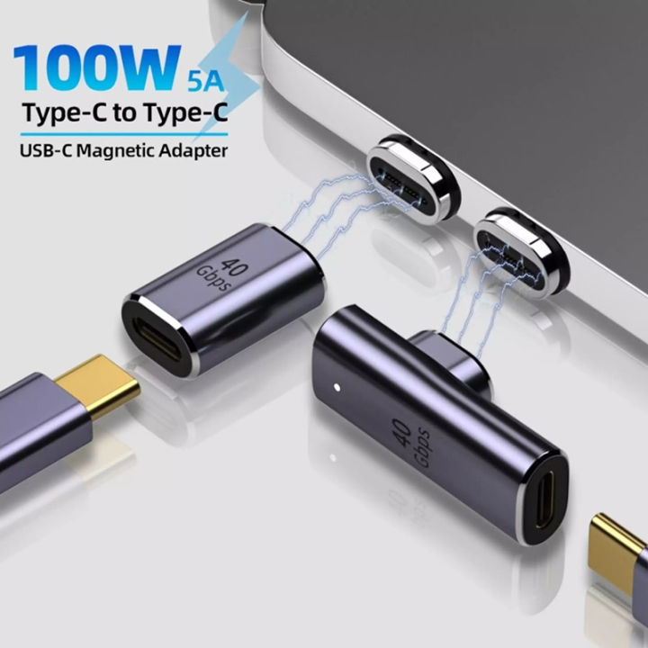 USB4.0 Magnetic Type C Adapter Elbow 40Gbps Type-c Phone Fast Charging ...