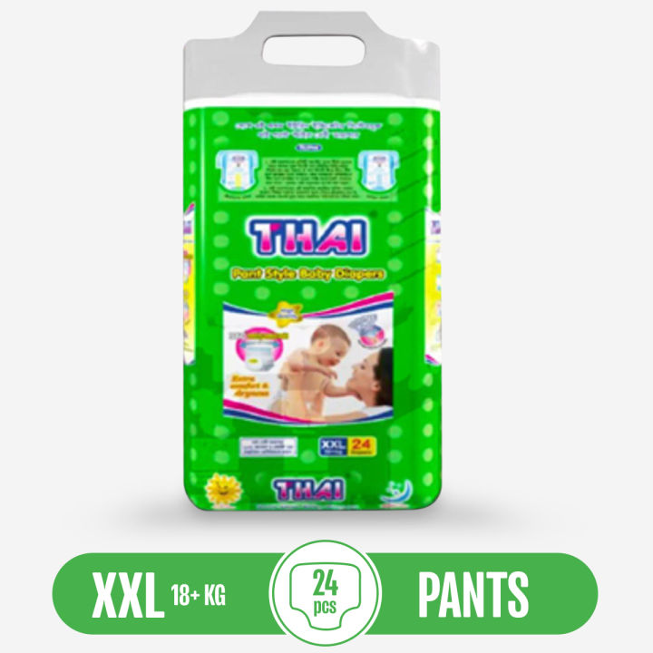 Thai Baby Diapers Pant Style XXL (18+ kg) - 24 Pcs | Daraz.com.bd
