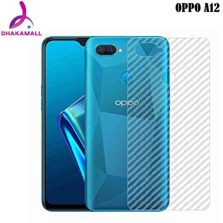 OPPO A12 Back Skin Carbon Fiber Sticker Protection 3D-Transparent ...