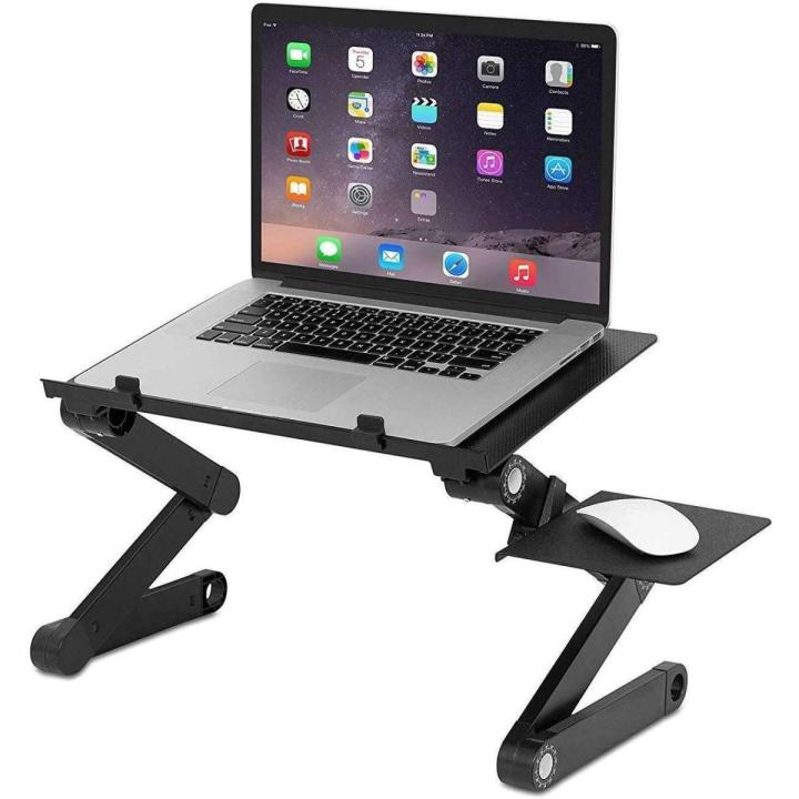 Aluminium Laptop Table T8 with air cooler - Black | Daraz.com.bd