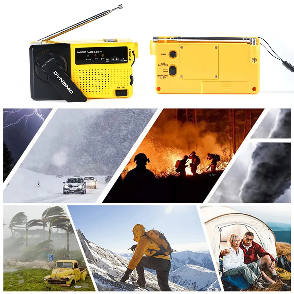 Outdoor Flashlight FM Radio Multi-purpose Emergency LED Light Mini Hand ...