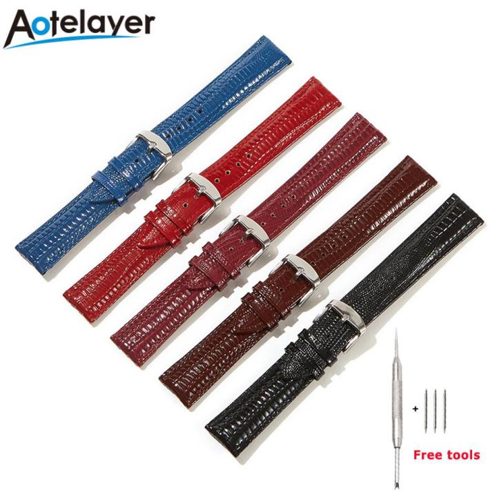 16mm 18mm 20mm 22mm Width Colorful Lizard Leather Watchband High ...