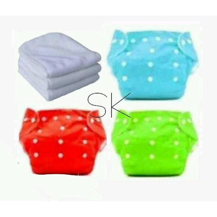 Reusable Baby Cloth Daiper -(3 kg to 15 kg) -Multi-Color (3 PCs Daipers ...