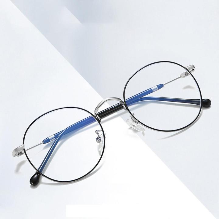 Vintage Retro Round Metal Spectacles Frame Women Men Anti Blue Light ...