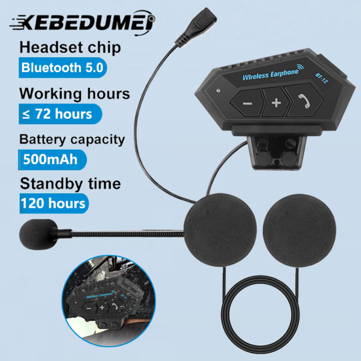 BT12 Motorcycle Helmet Headset Stereo Bluetooth Earphone Wireless ...