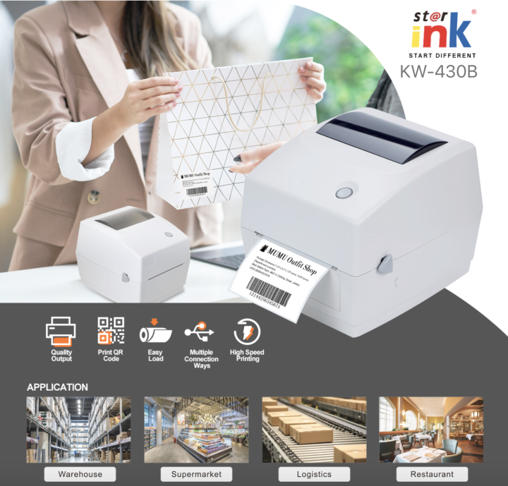 STARINK KW-430B Barcode Thermal Label Printer | Daraz.com.bd