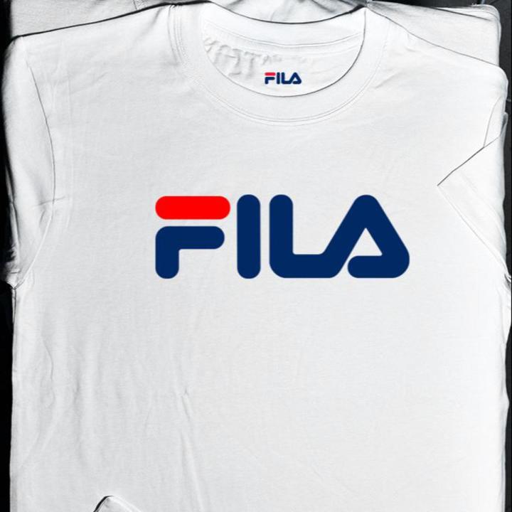100% Export and Premium Fila Round Neck Half Sleeve T-shirt with Pure ...
