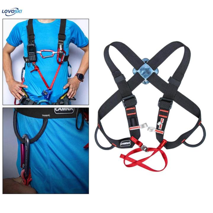 Climbing Safety Harness Ascending Straps Adjustable Fixed Belt Caving ...