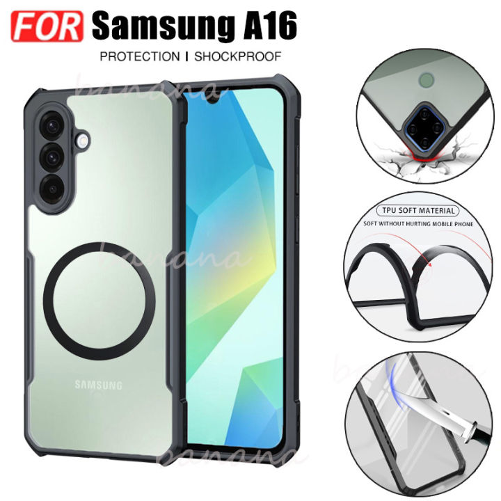 Samsung Galaxy A16 Shockproof Case With Ring Iron Sheet Magnet Acrylic ...