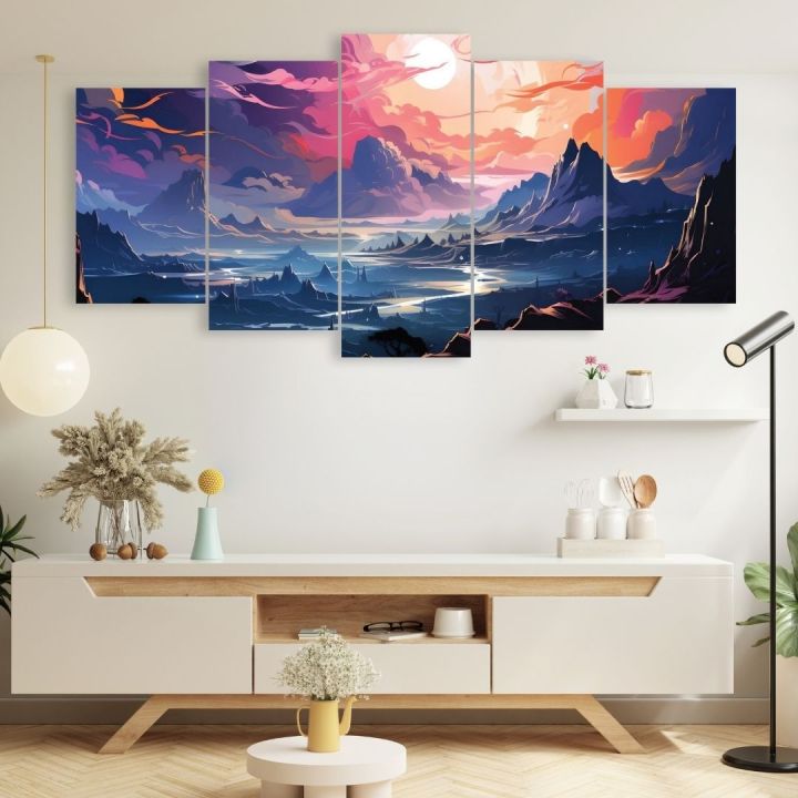 5Pcs In 1 Set Wall Canvas Art printing | Daraz.com.bd