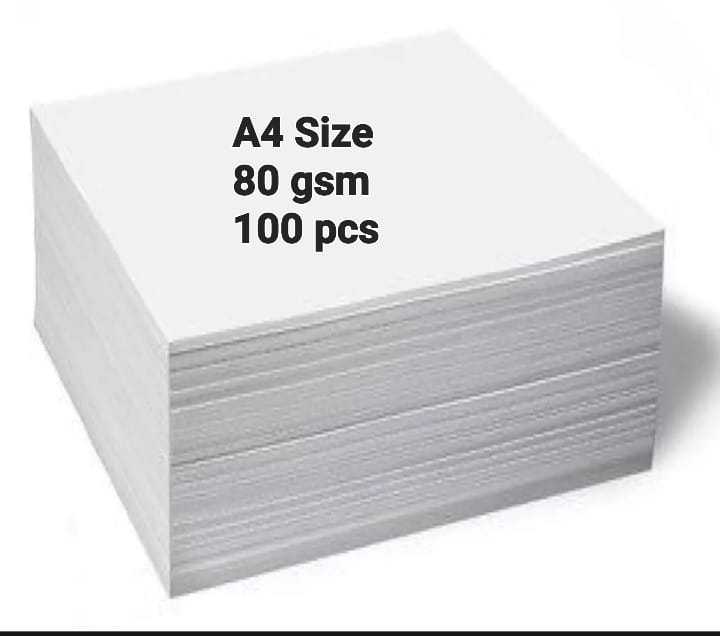 80gsm A4 Size 100pcs White Paper for Printing, Photocopying, Writing ...